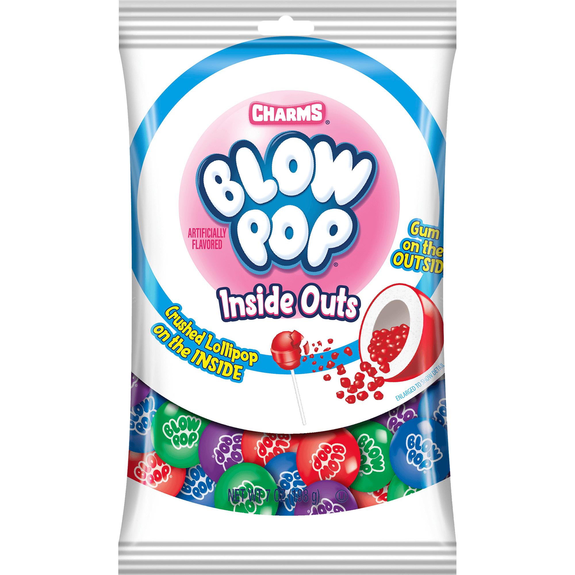 Charms Blow Pop Inside Outs Assorted Gumball Flavors (7oz. Bag) – Tootsie Roll