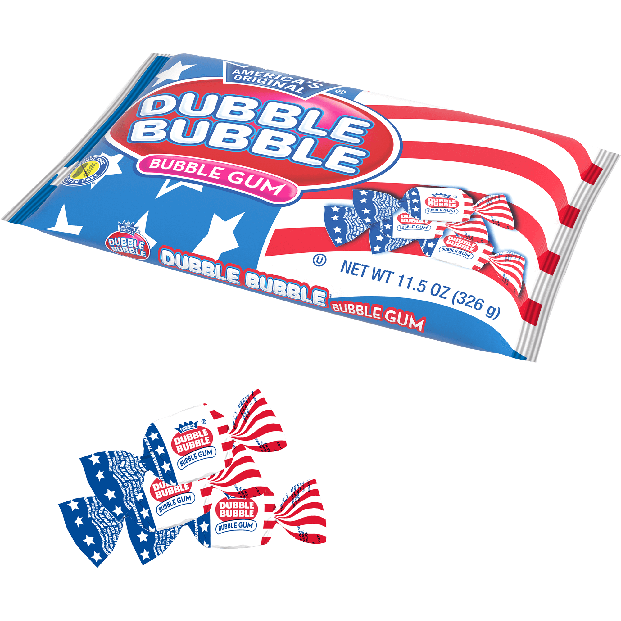 Dubble Bubble USA Flag Twists Bubble Gum (11.5 oz. Bag) – Tootsie Roll