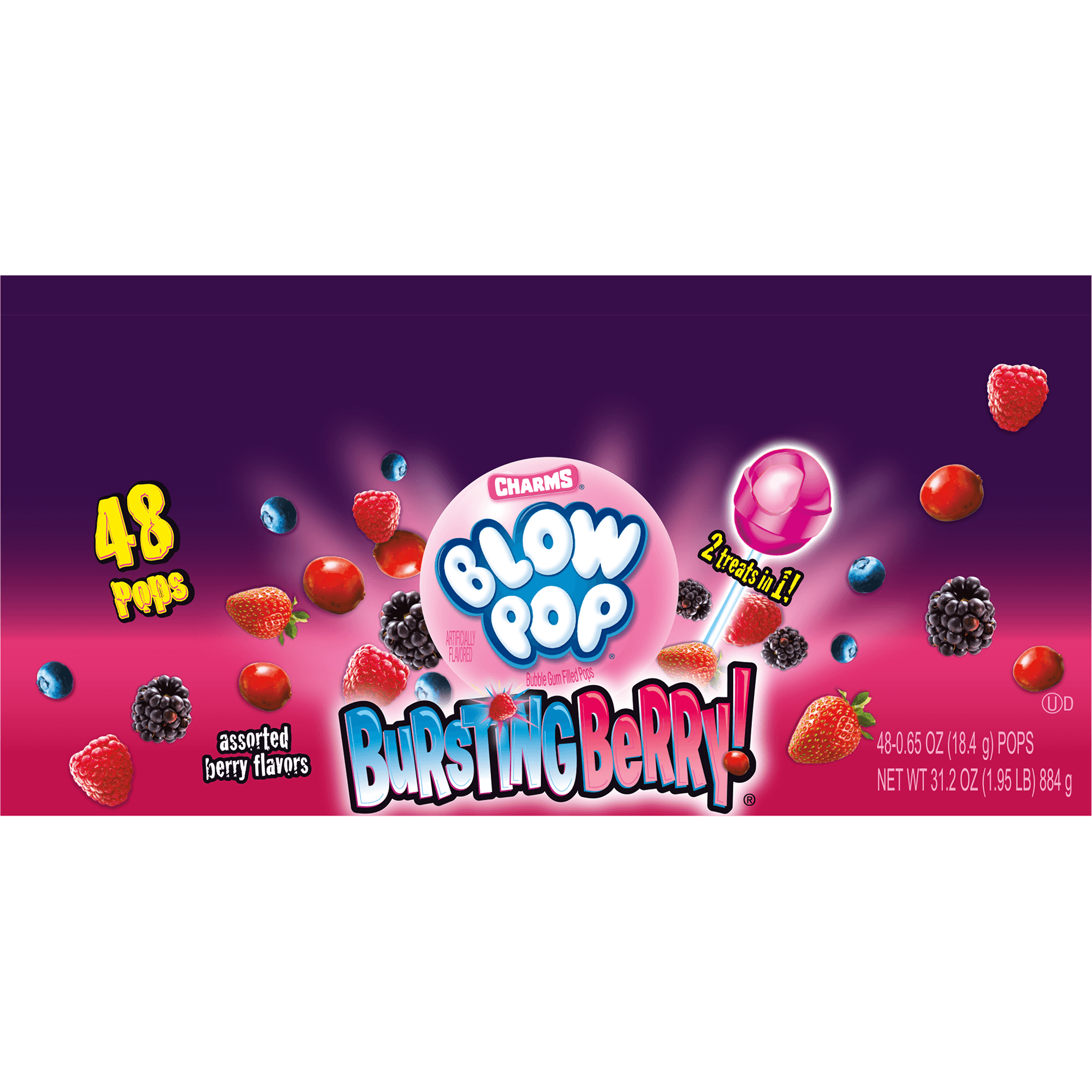 Charms Blow Pop Assorted Bursting Berry (48 ct. Box) – Tootsie Roll