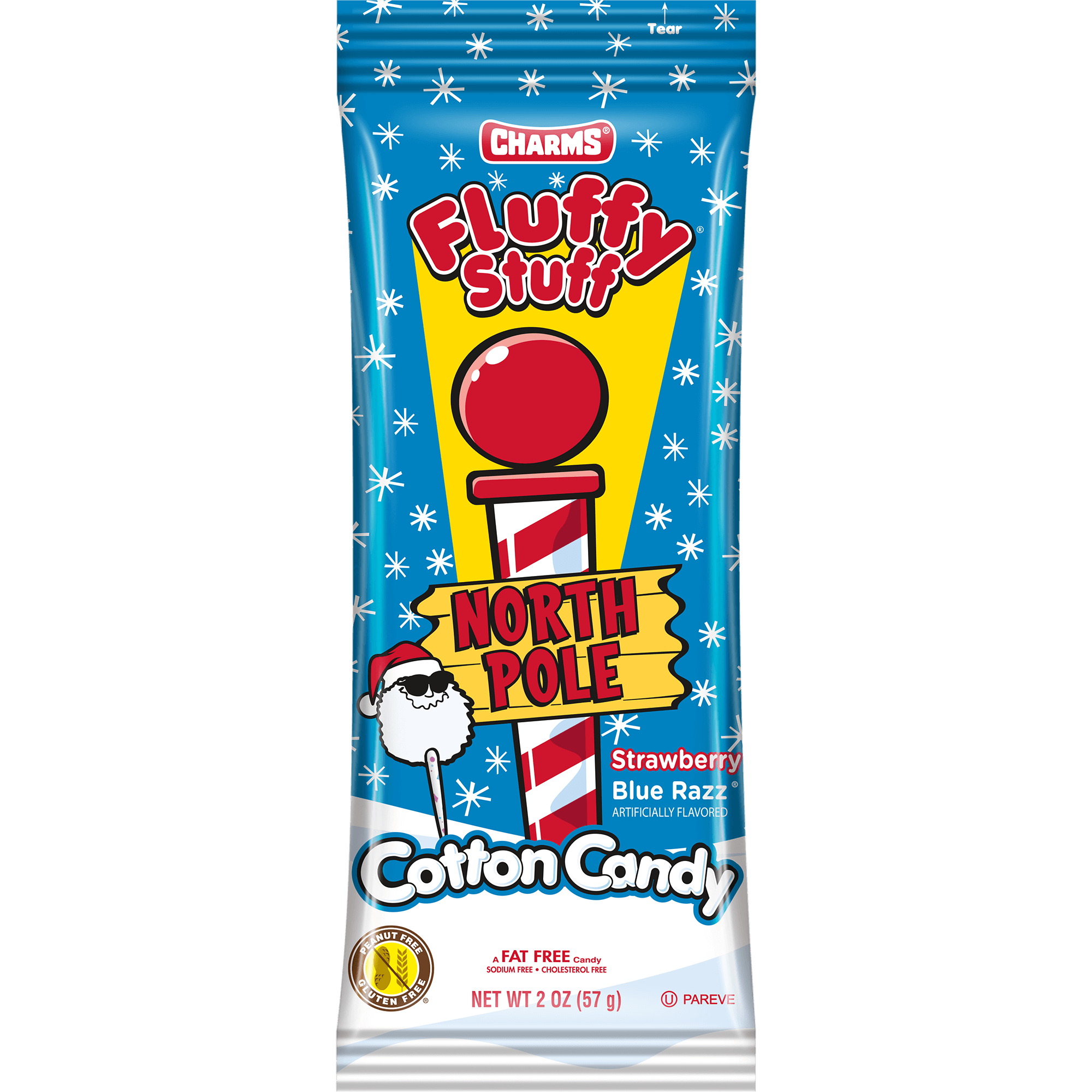Charms Fluffy Stuff Assorted North Pole Cotton Candy (2 oz. Bag ...