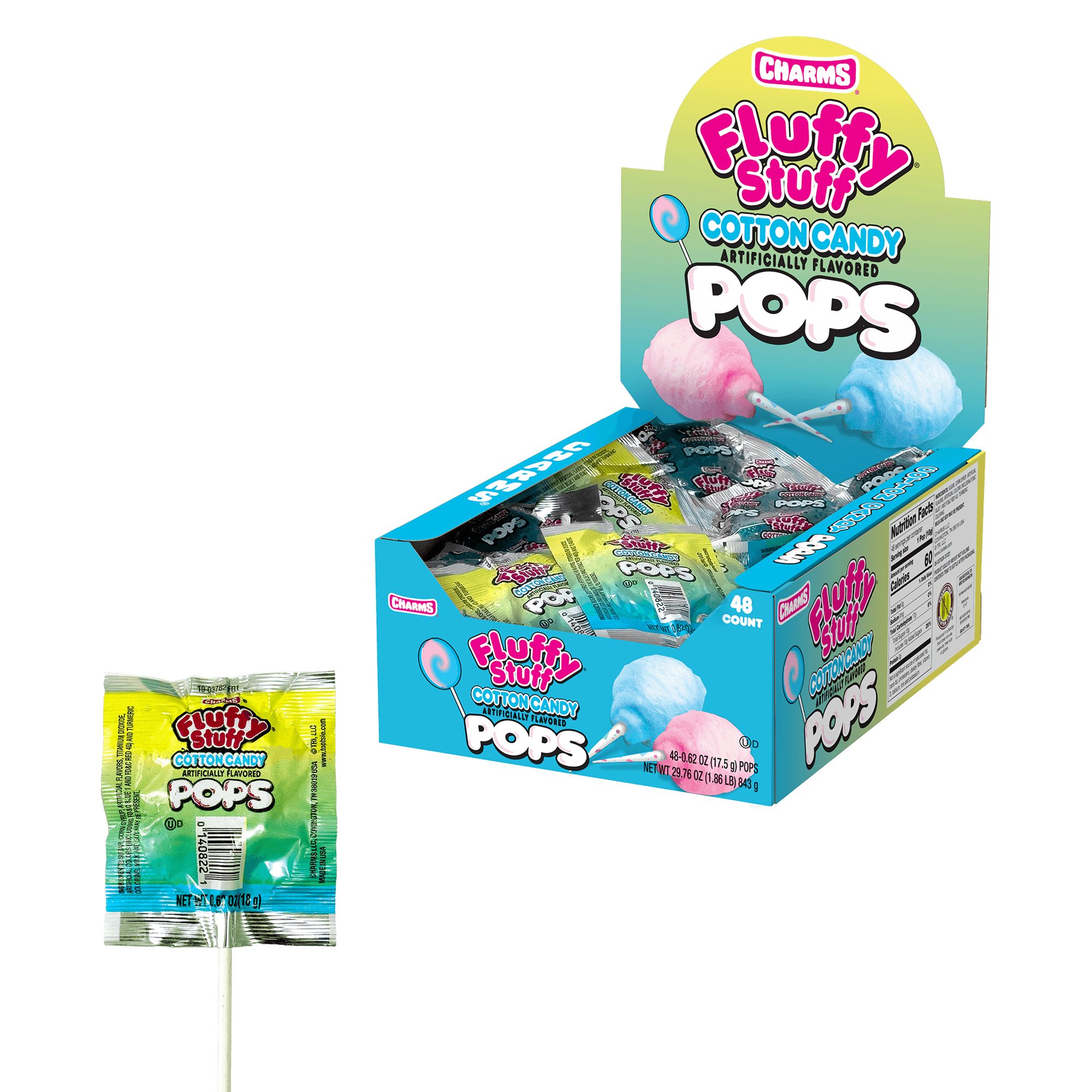 Fluffy Stuff Cotton Candy Pops (48 ct. Box) – Tootsie Roll