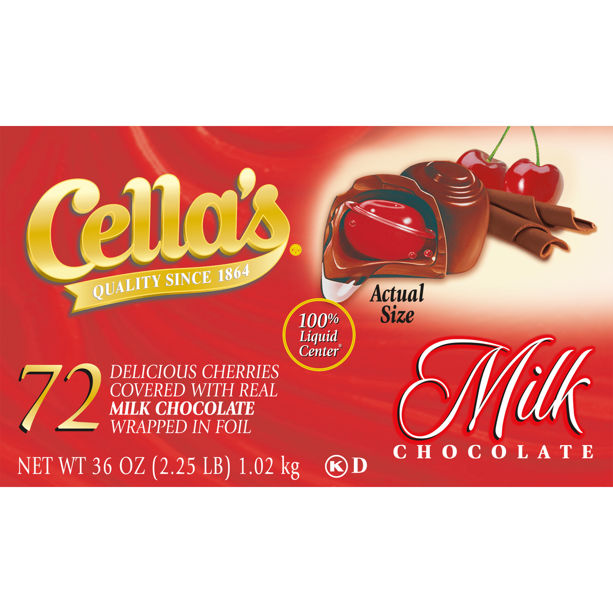 Cella's Milk Chocolate Individually Wrapped (36 oz. / 72 ct. Box ...