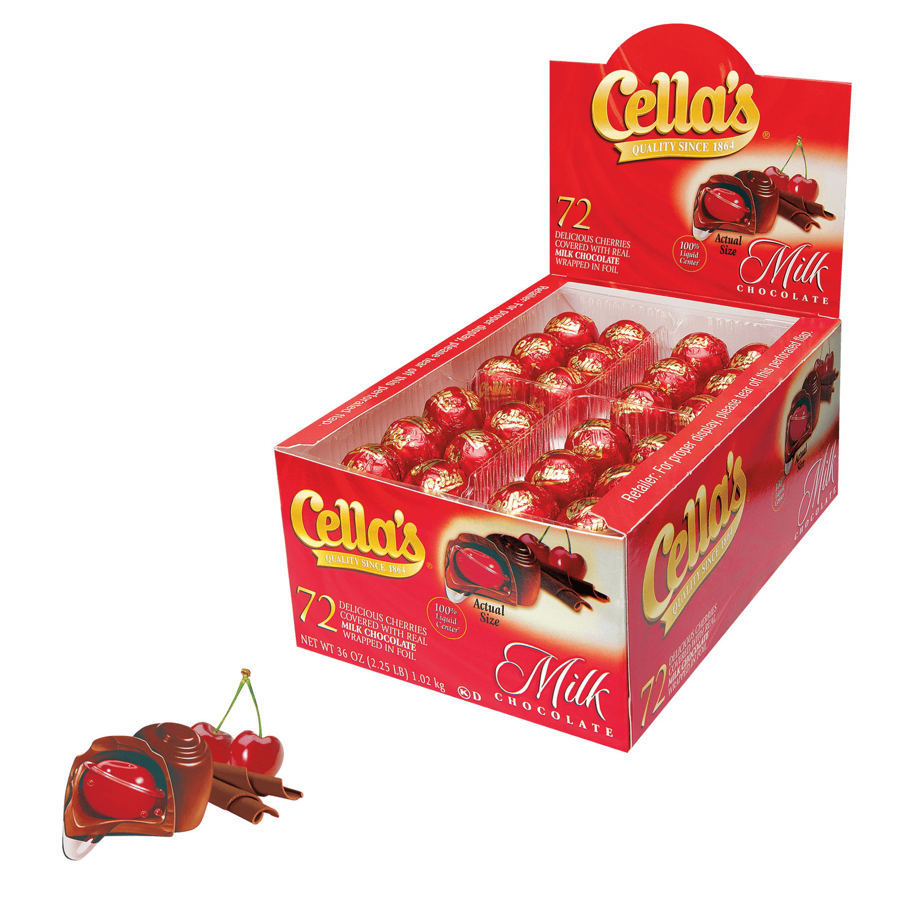 Cella's Milk Chocolate Individually Wrapped (36 oz. / 72 ct. Box ...