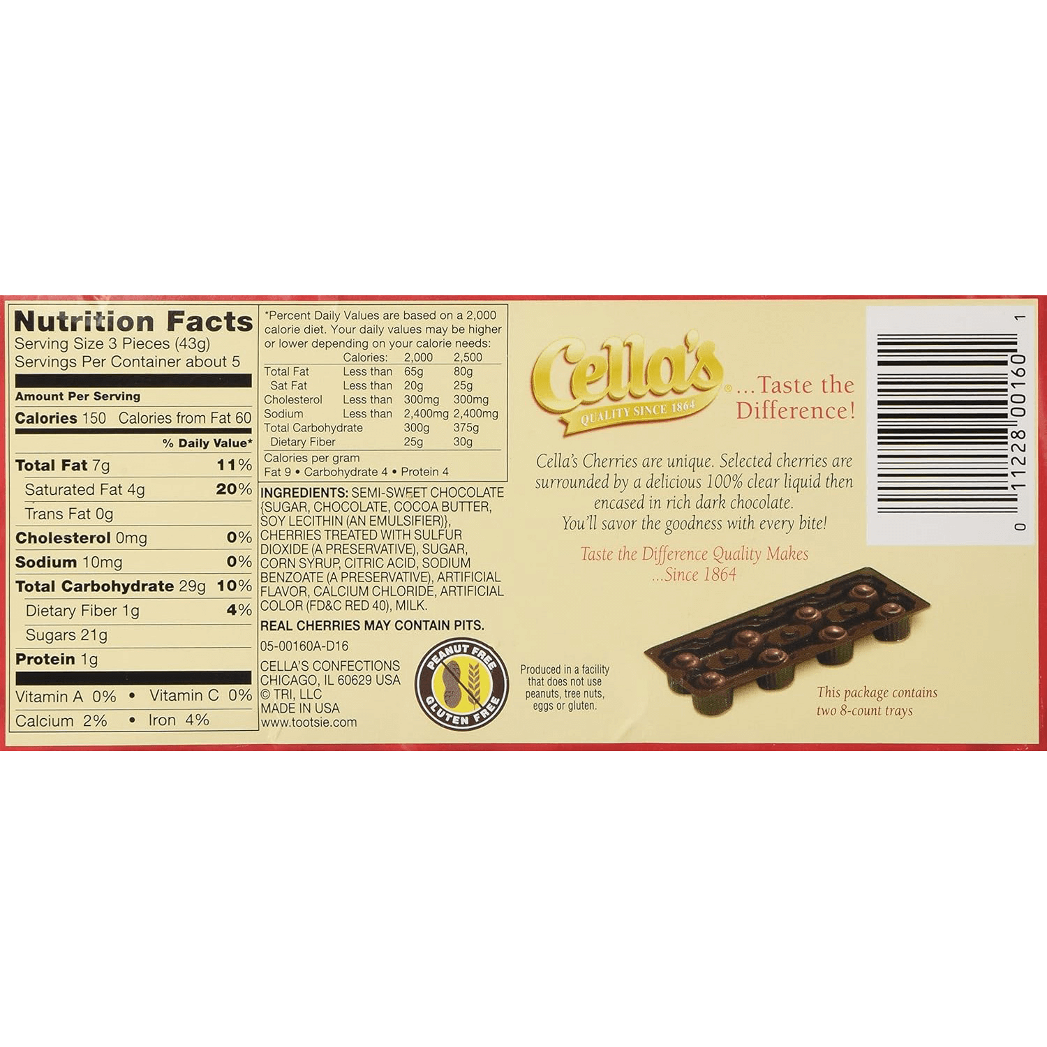 Cella's Dark Chocolate Covered Cherries (8 oz. / 16 ct. Box) – Tootsie Roll