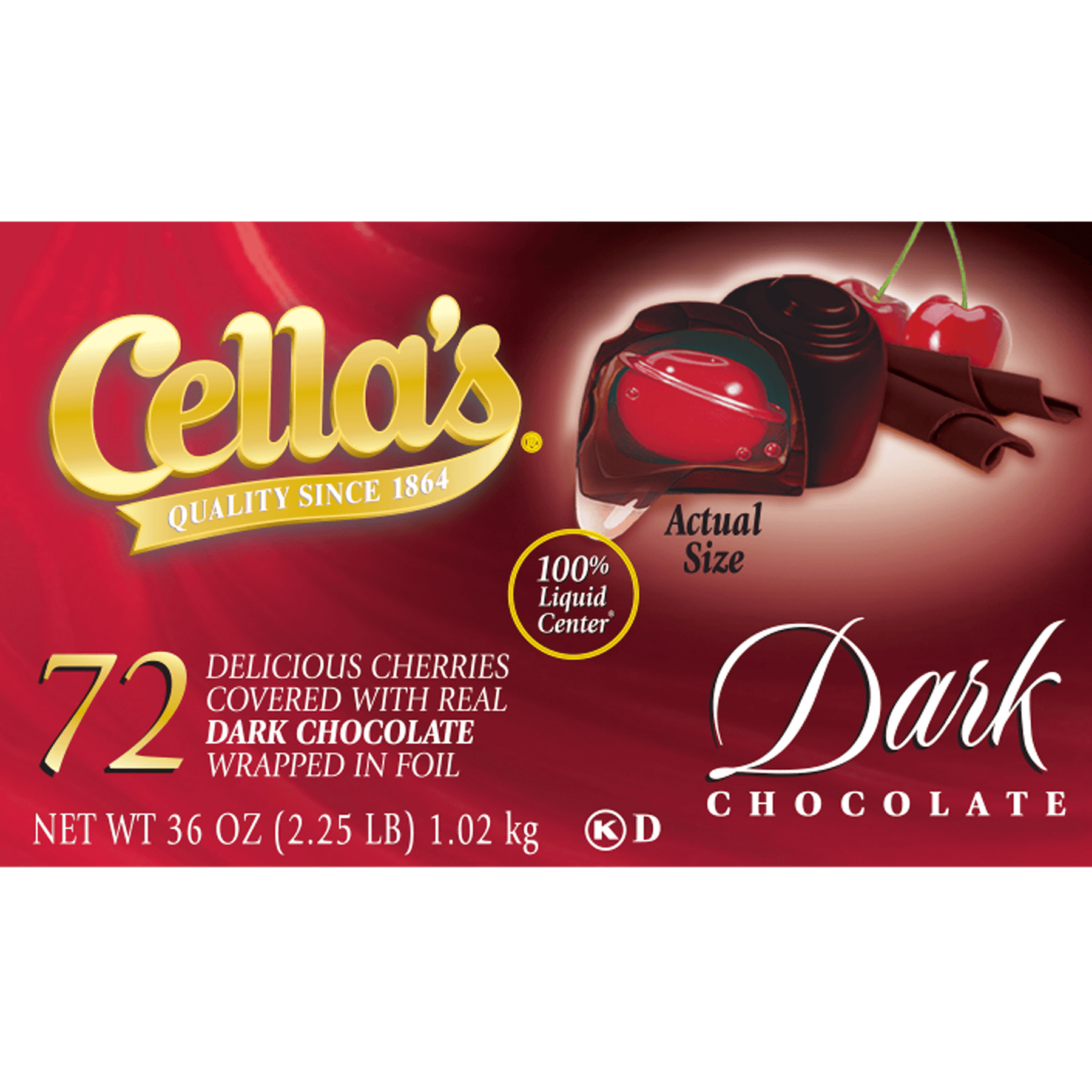 Cella's Dark Chocolate Covered Cherries Individually Wrapped (2.25 lb ...