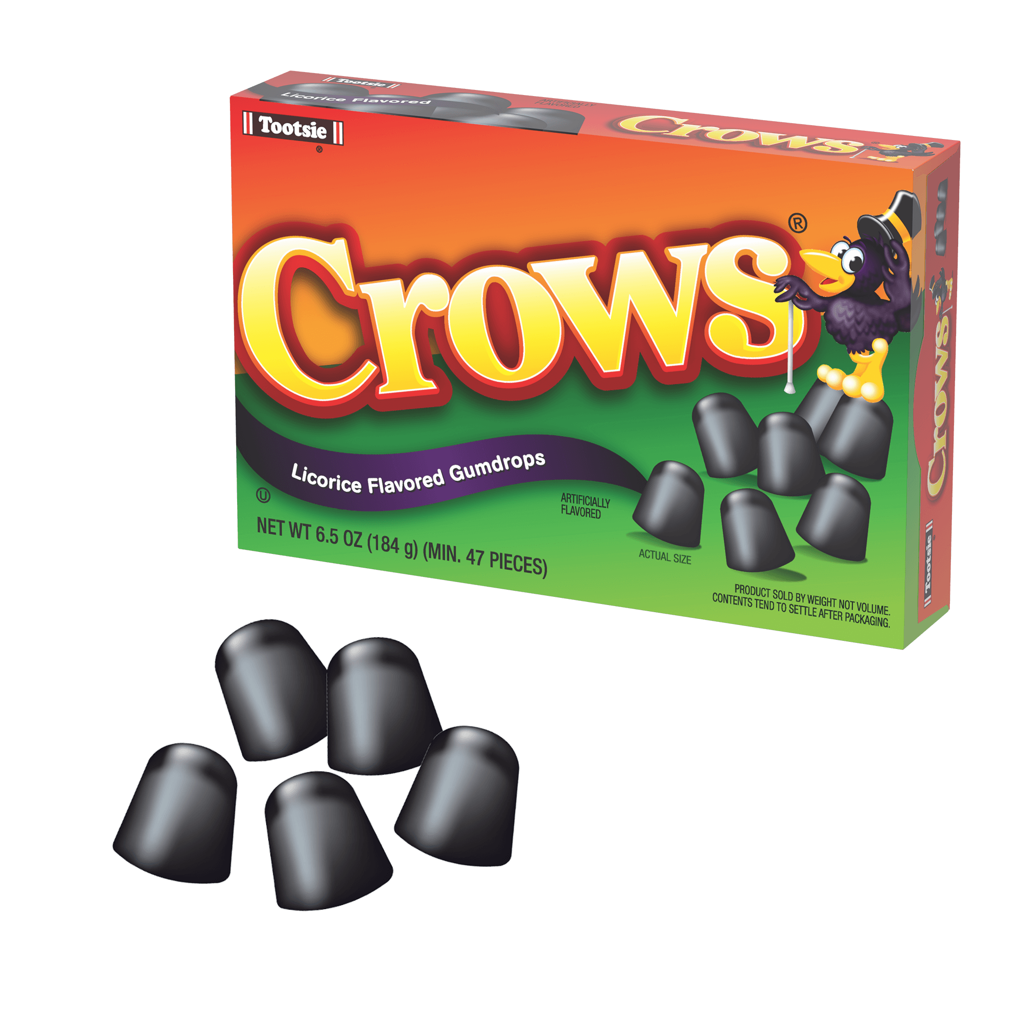 DOTS Crows Licorice Flavored Gumdrops (7.5 oz. Box) – Tootsie Roll