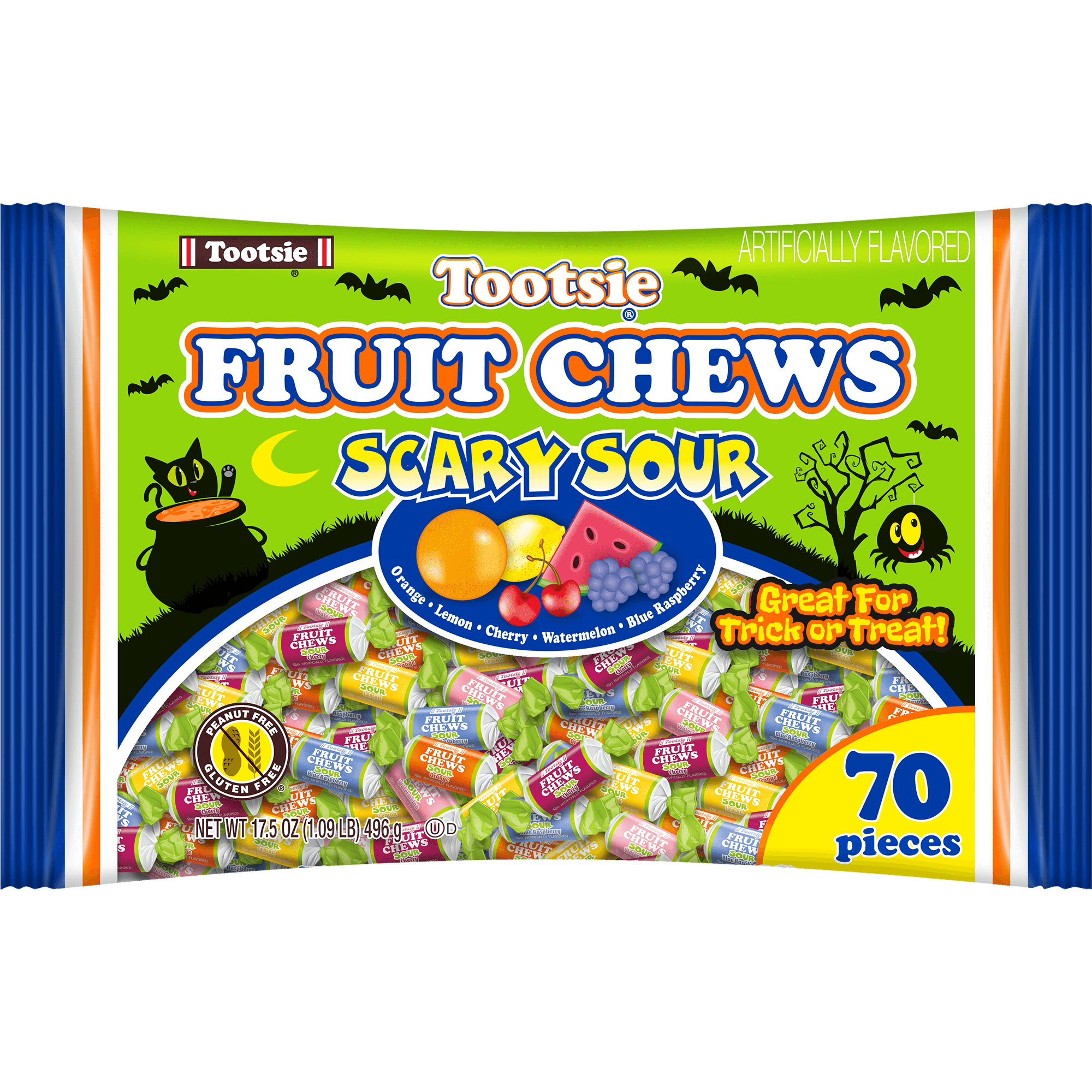 Fruit Chews Scary Sour Assorted Flavors (17.5 oz. Bag) – Tootsie Roll