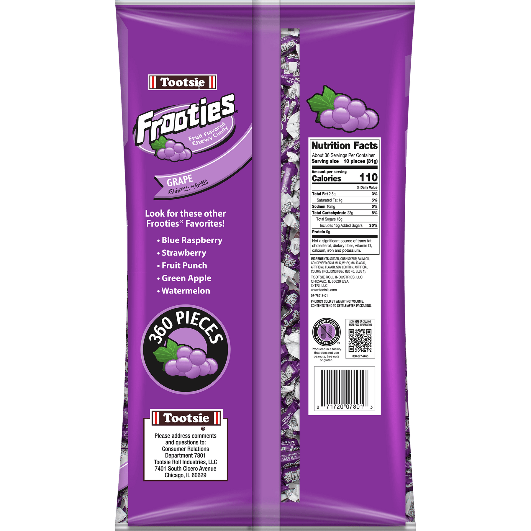 Frooties Grape Chewy Candy (38.8 oz. / 360 ct. Bag) – Tootsie Roll
