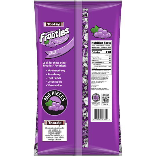 Frooties Grape Chewy Candy (38.8 oz. / 360 ct. Bag) – Tootsie Roll