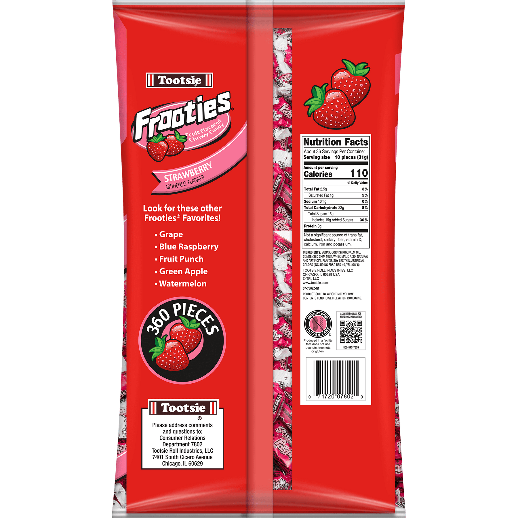 Frooties Strawberry Chewy Candy (38.8 oz. / 360 ct. Bag) – Tootsie Roll