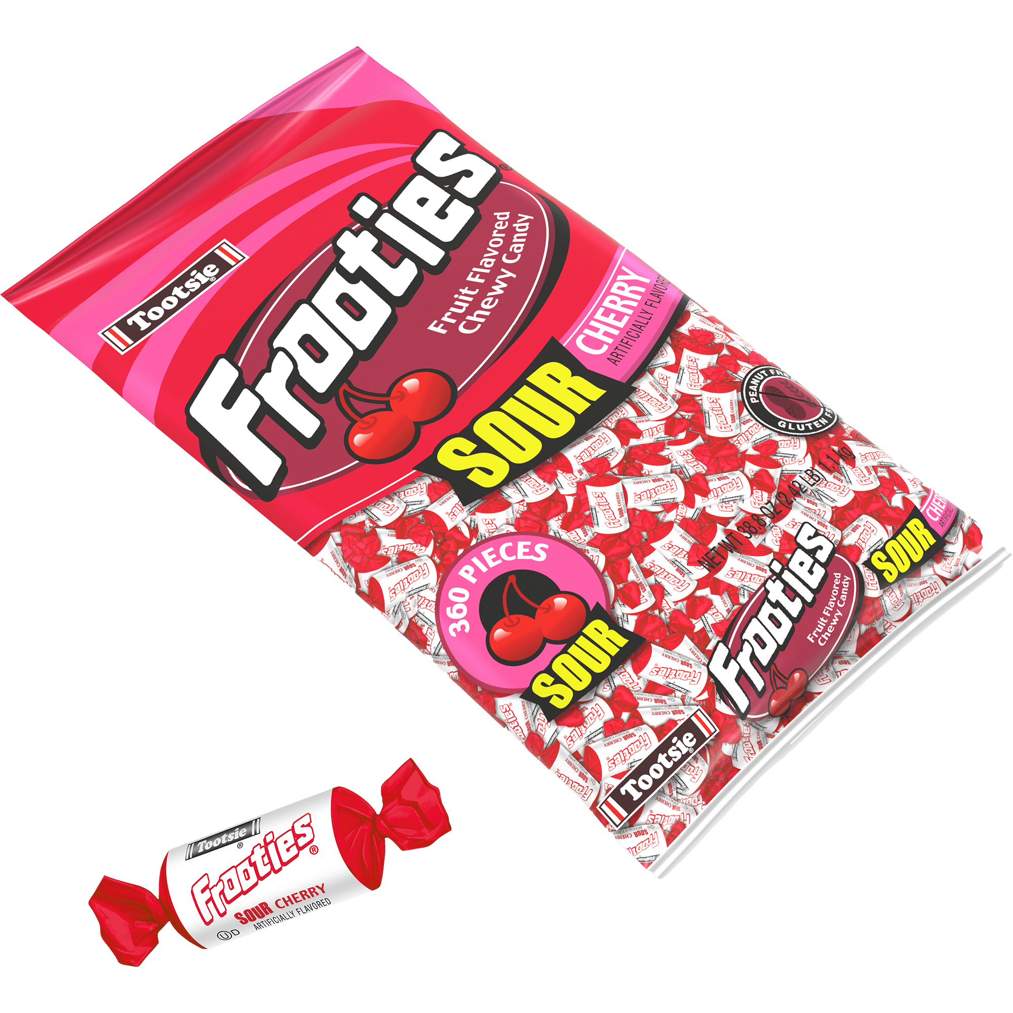 Frooties Sour Cherry Chewy Candy (38.8 oz. / 360 ct. Bag) – Tootsie Roll