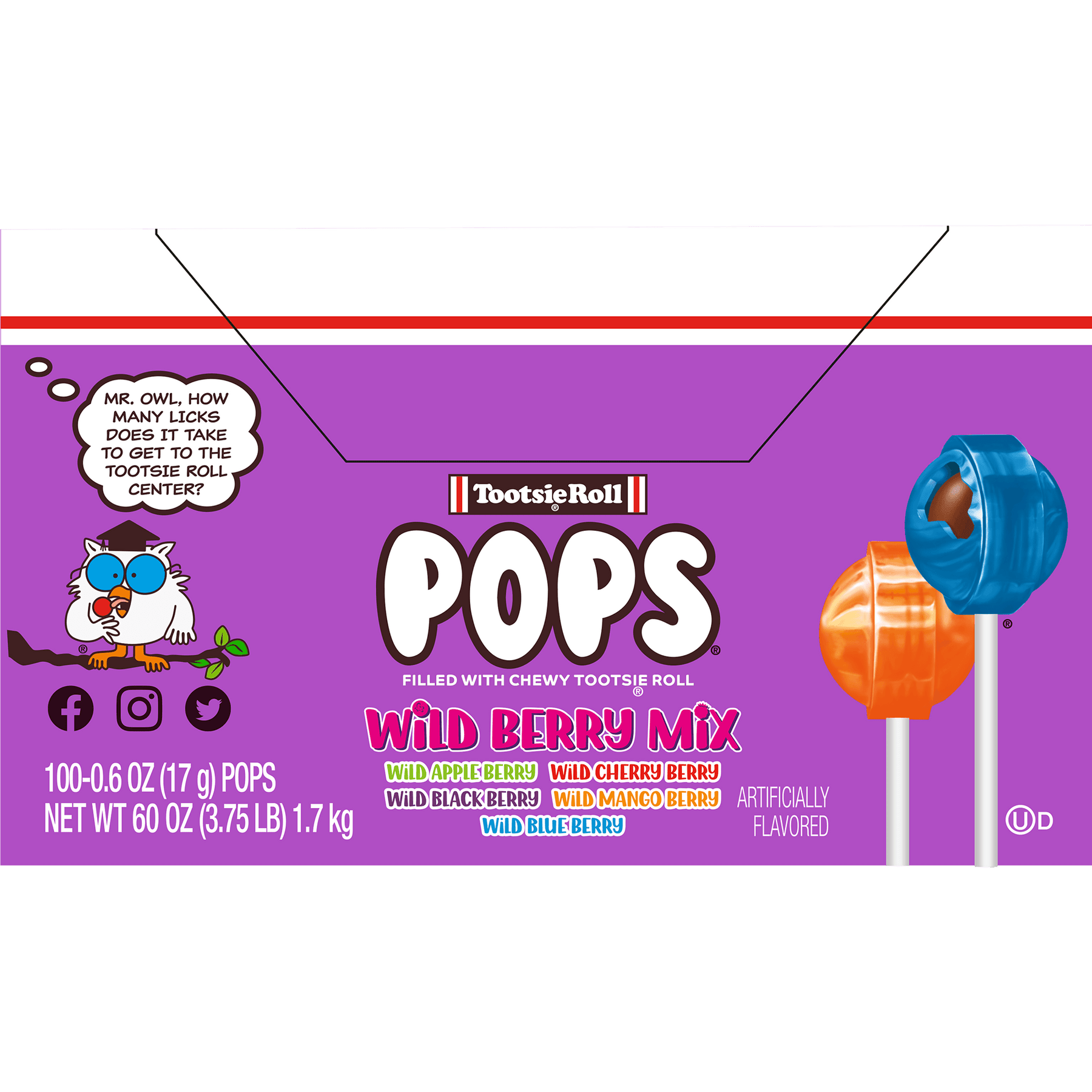 Tootsie Pops Assorted Wild Berry Flavors (100 ct. Box) – Tootsie Roll