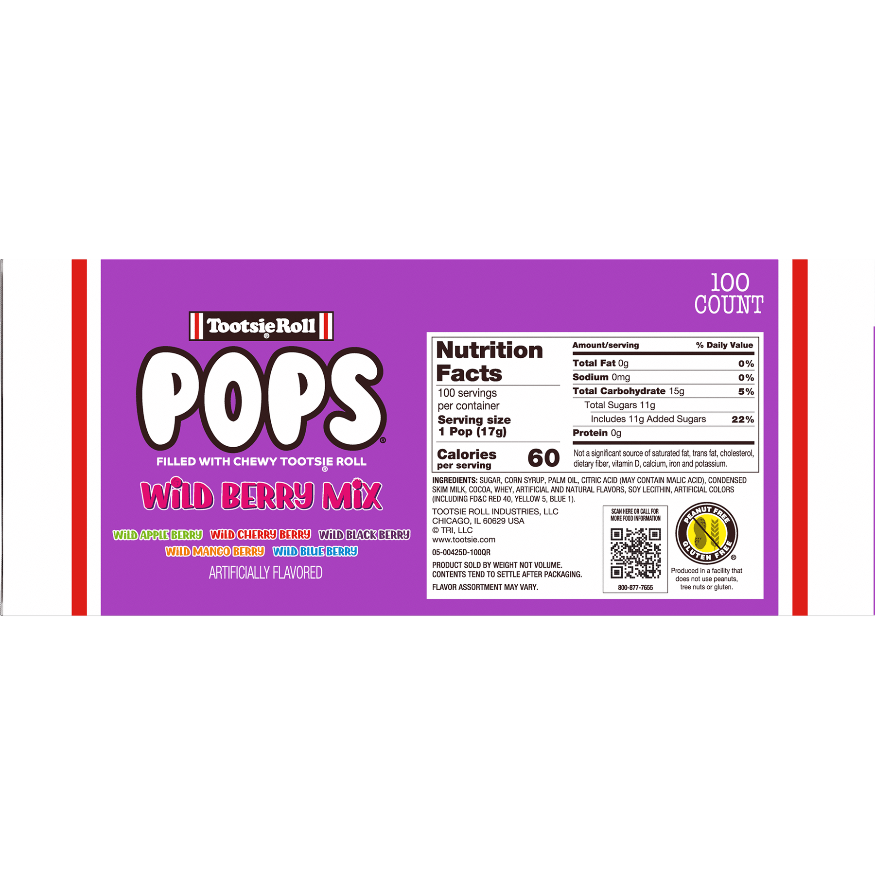 Tootsie Pops Assorted Wild Berry Flavors (100 ct. Box) – Tootsie Roll