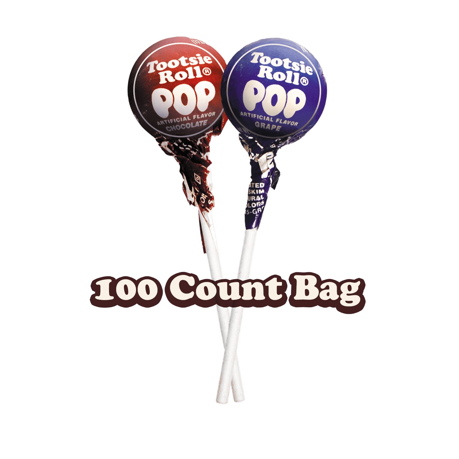 Tootsie Pops Chocolate & Grape Flavor Combo Pack (60 oz. / 100 ct. Bag ...