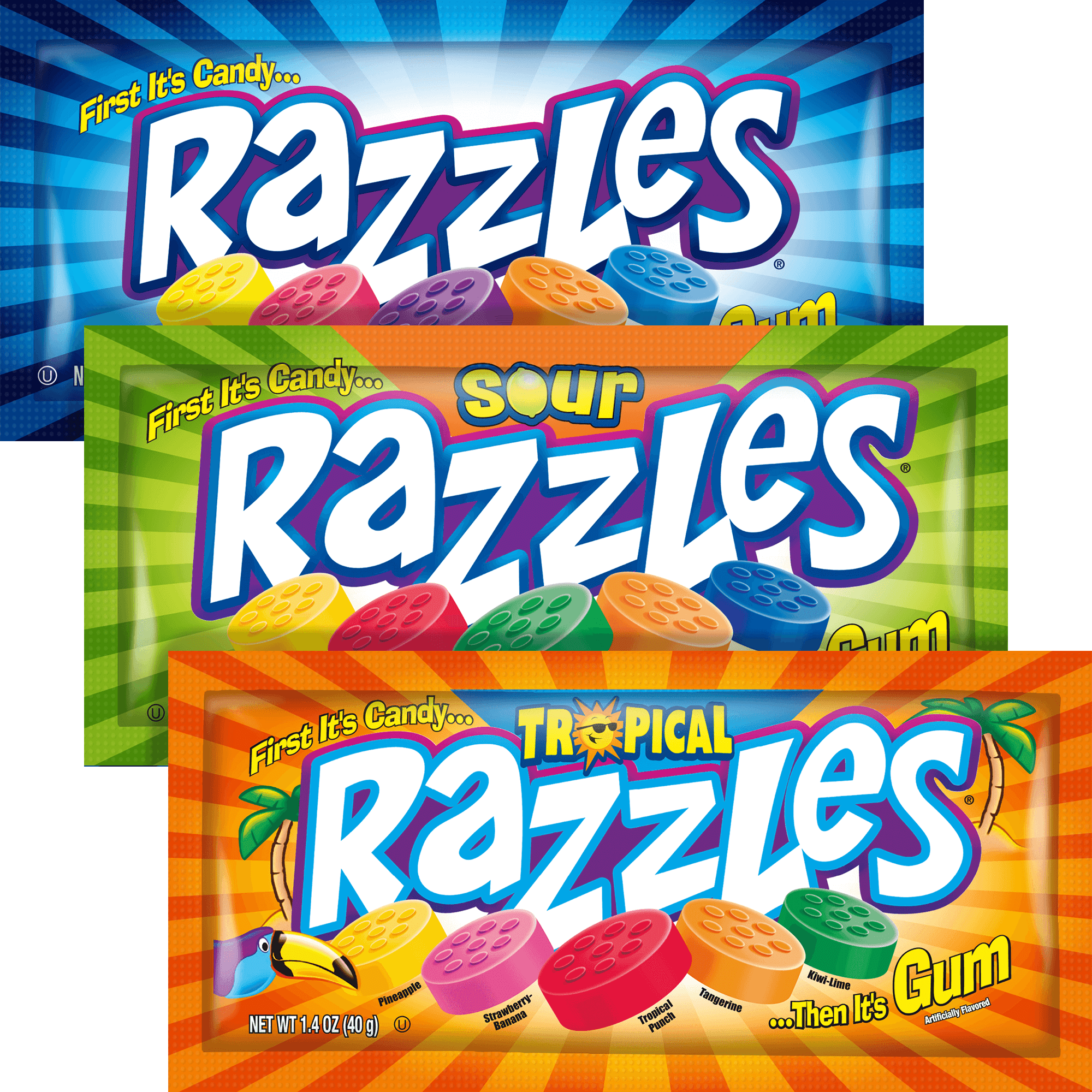 Razzles Variety 12-Pack (12 x 1.4 oz. Bag) – Tootsie Roll
